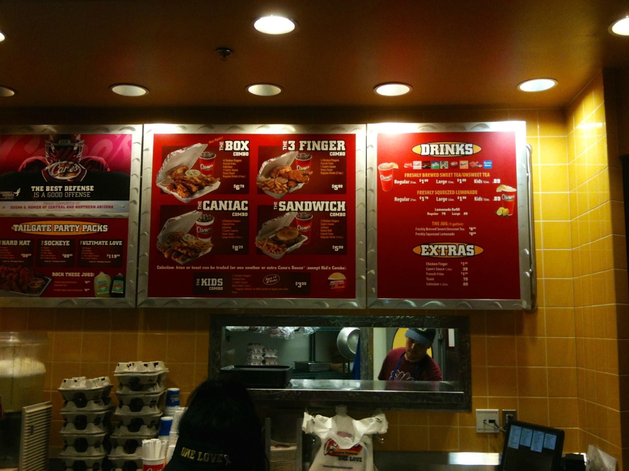 Raising cane's menu prices 2020 store