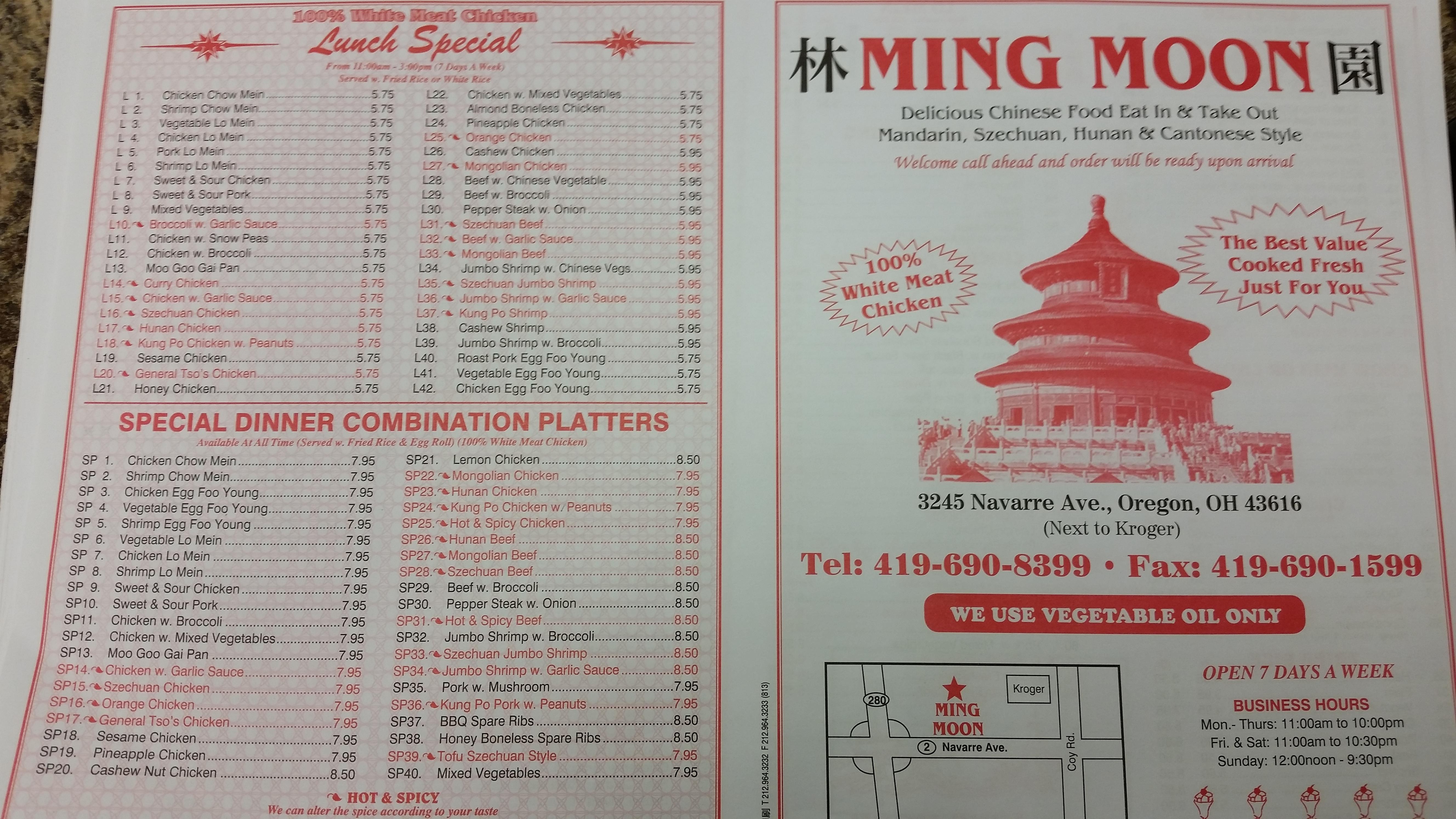 MING MOON Oregon Restaurant Reviews Photos Phone Number Tripadvisor