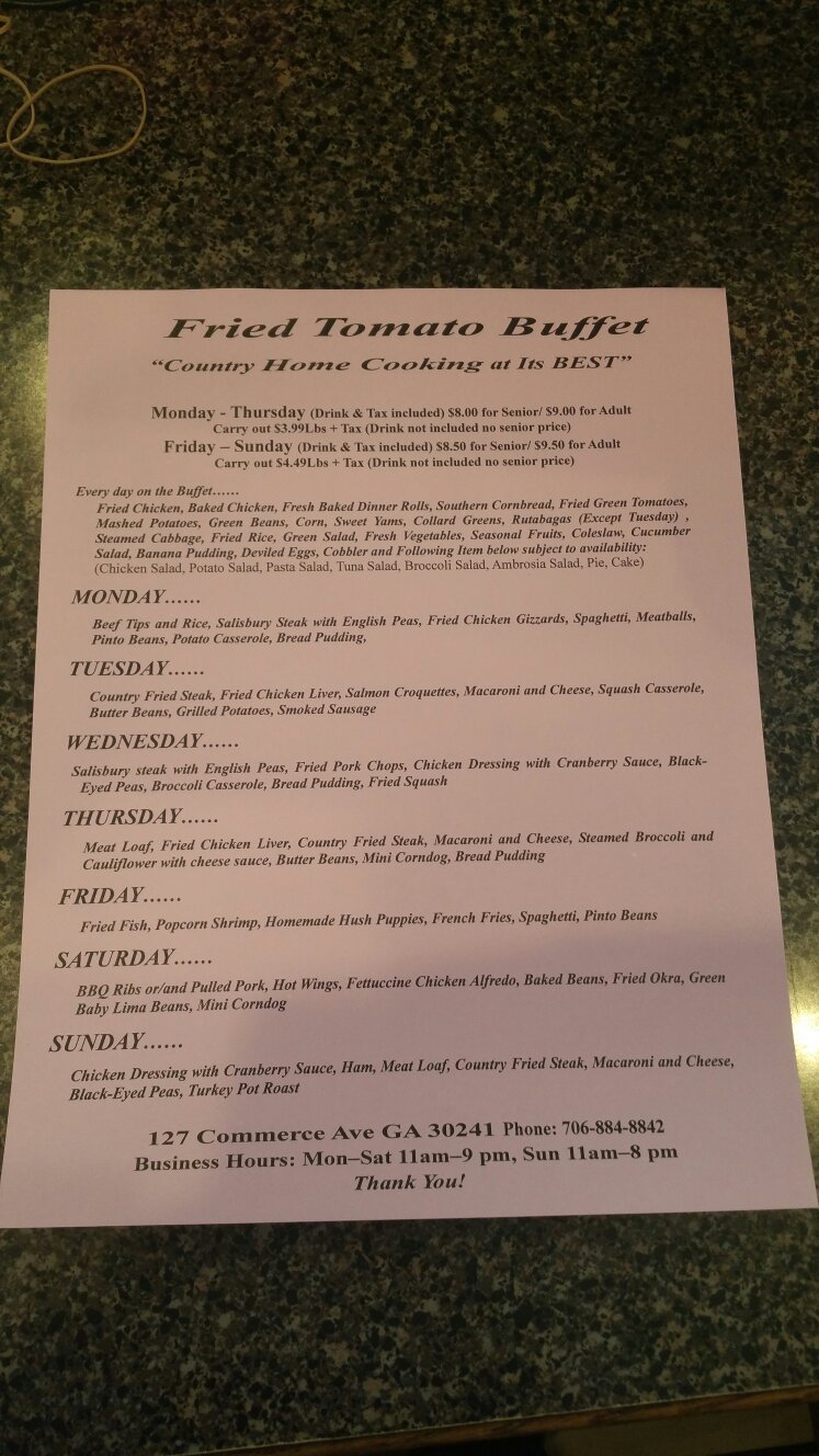 FRIED TOMATO BUFFET LaGrange Menu Prices Restaurant Reviews Tripadvisor