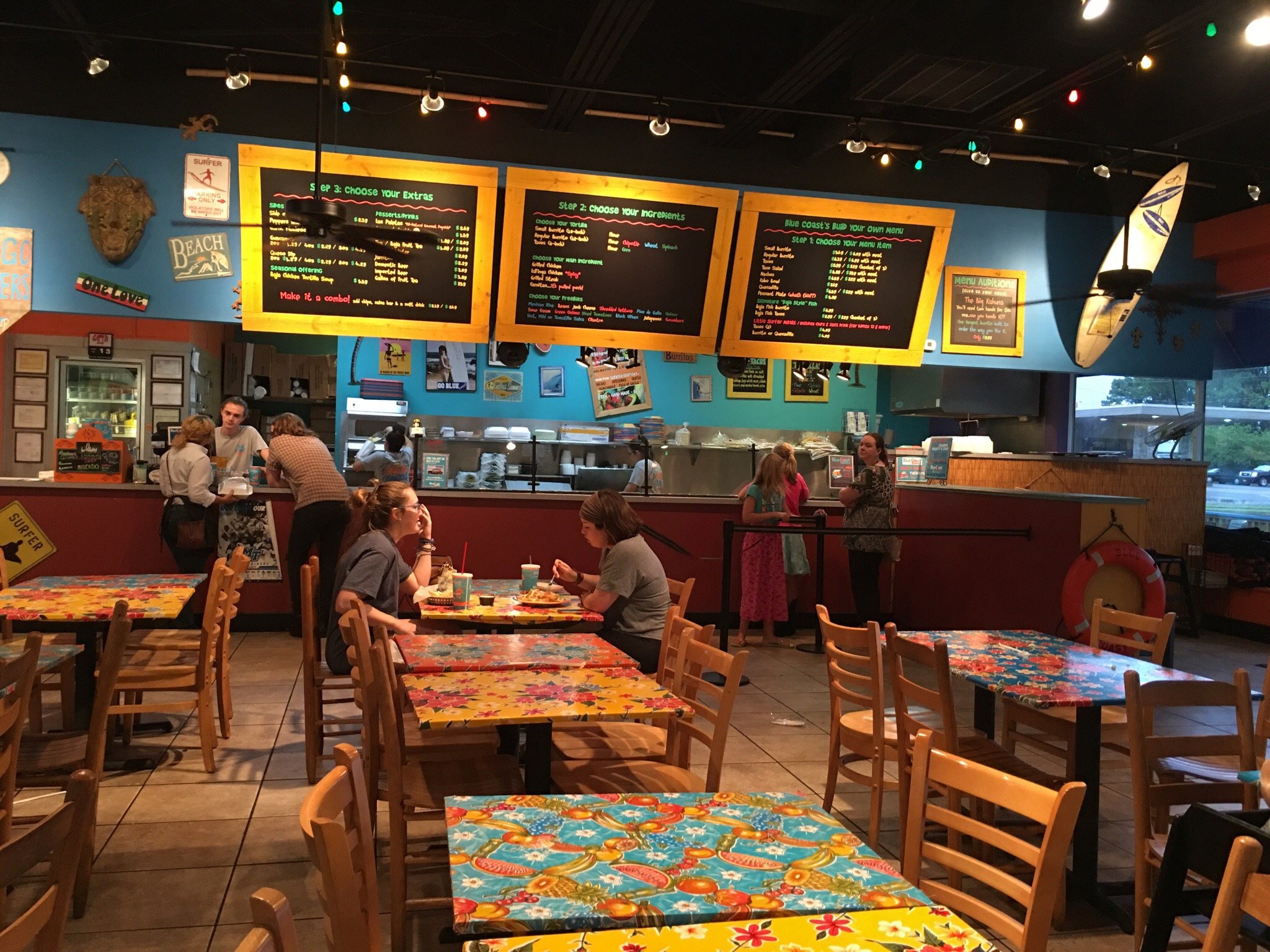 Blue coast burrito menu store