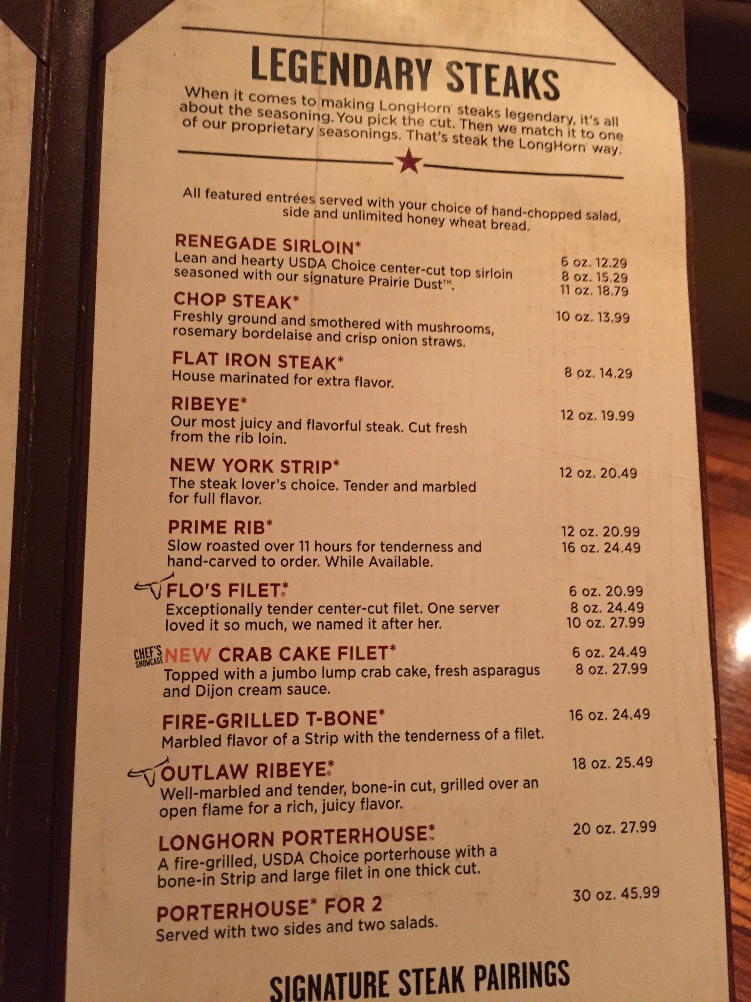 Longhorn menu with prices 2020 store