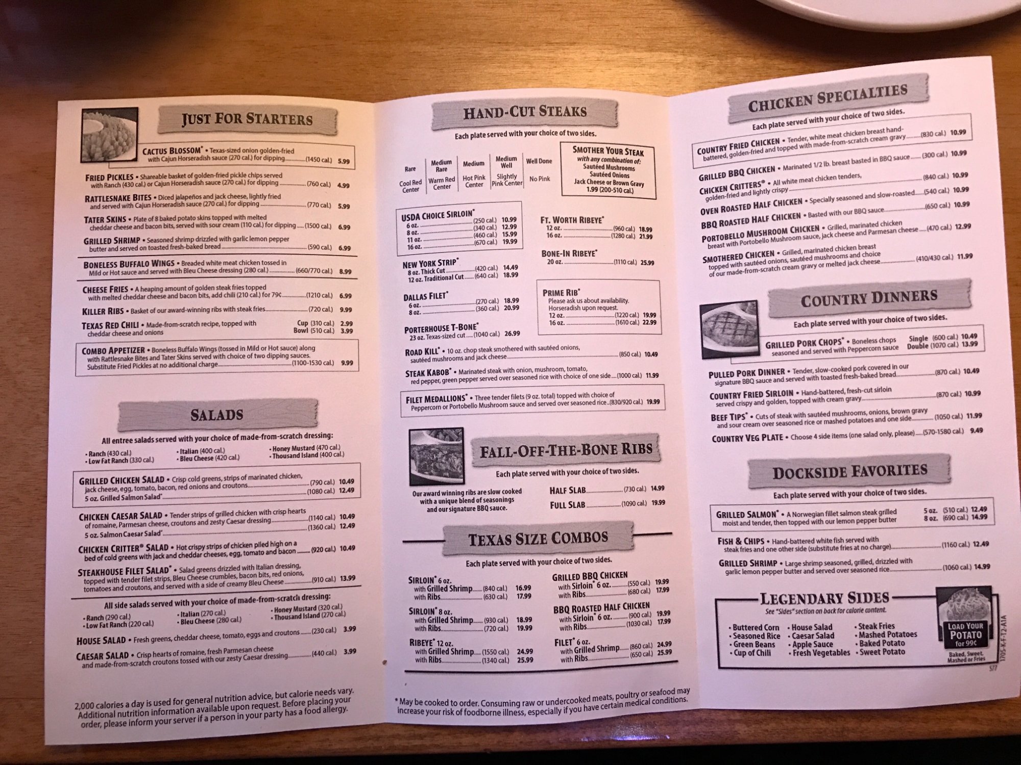 Texas roadhouse takeout menu store