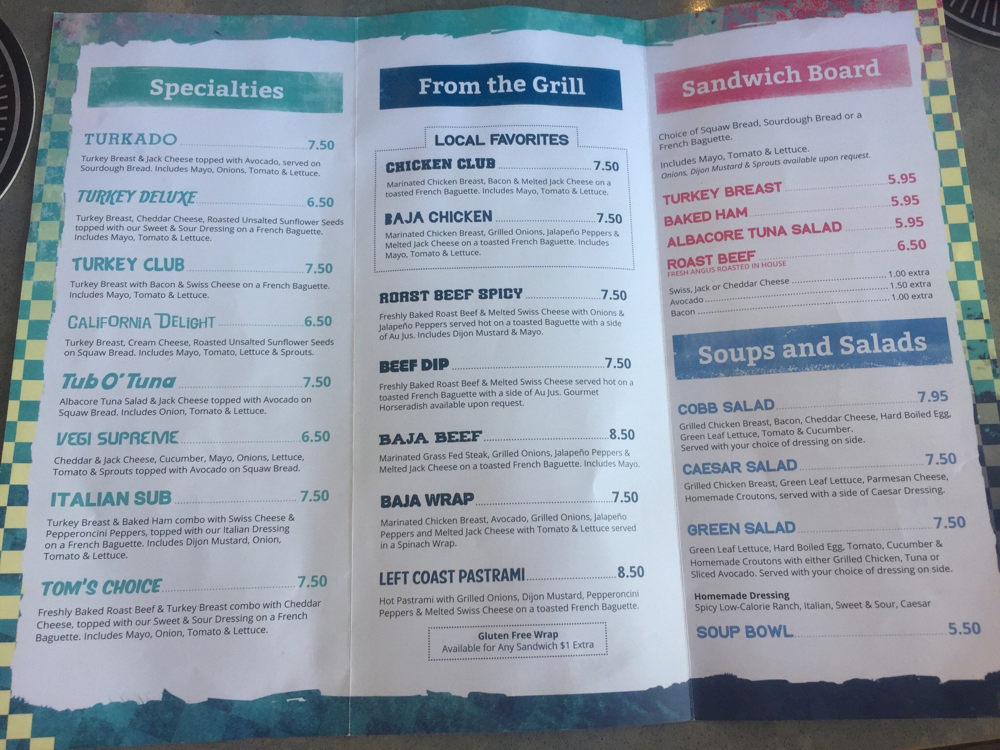 Board and brew menu store