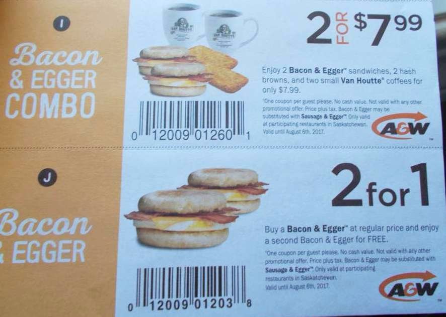 A&w breakfast menu store