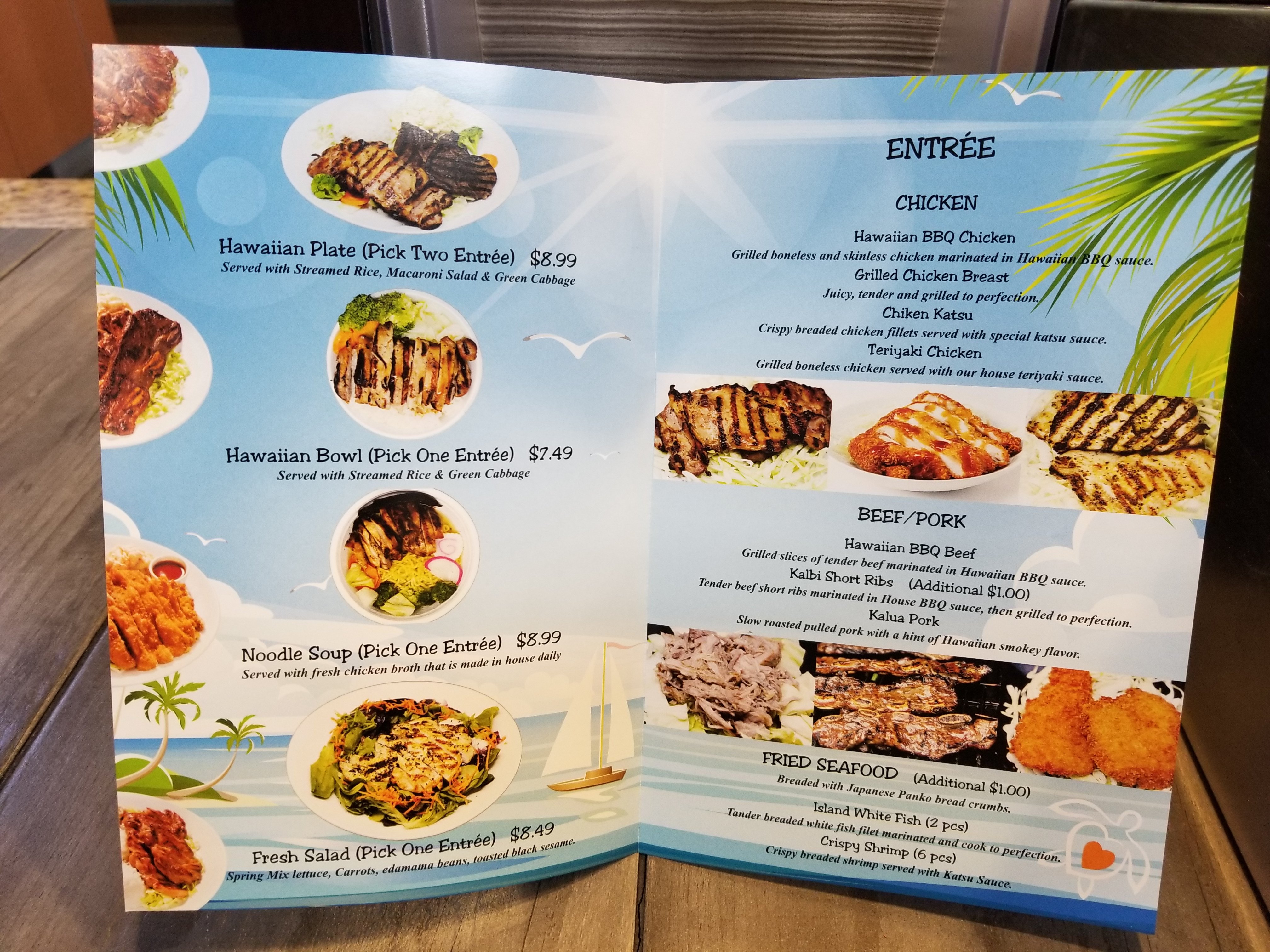 Hawaiian bbq menu store