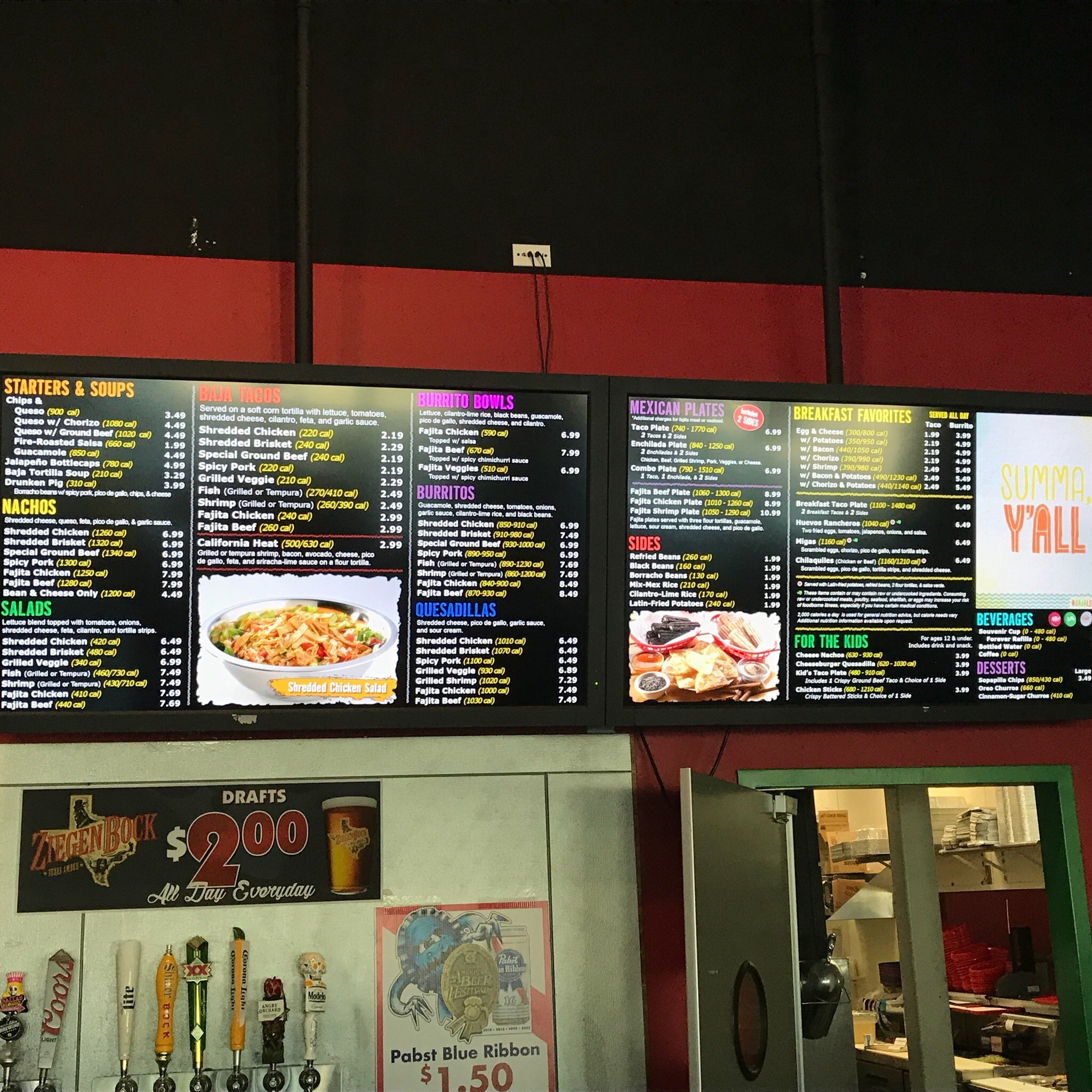 Fuzzy taco menu store