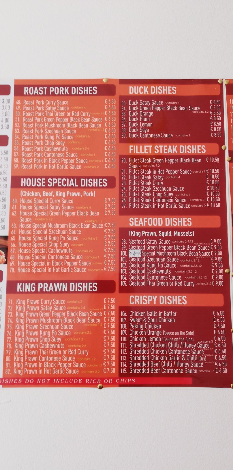 Chopsticks takeaway menu store