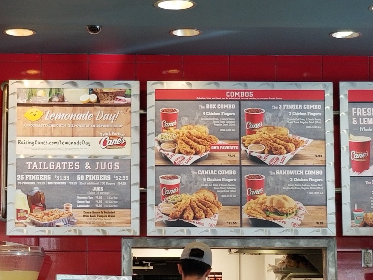 Cane's menu prices store
