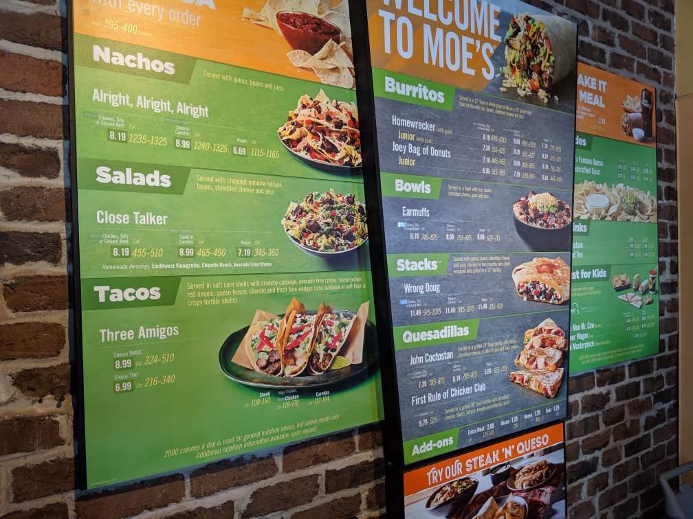 Moe's menu prices store