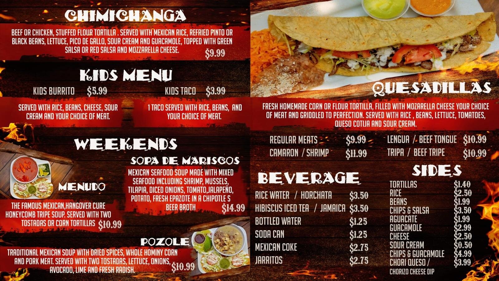 Los compadres menu store