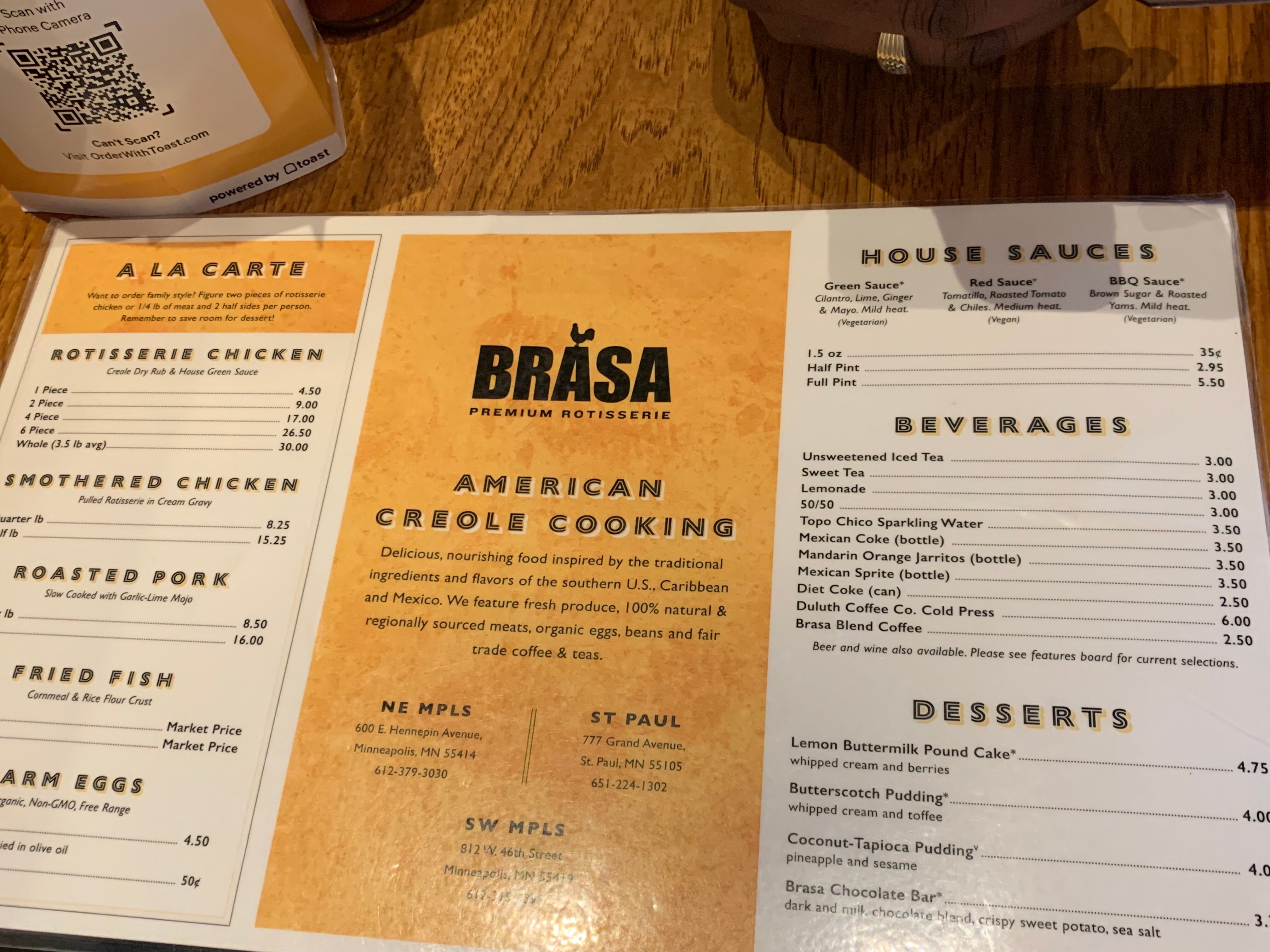 Brasa menu store
