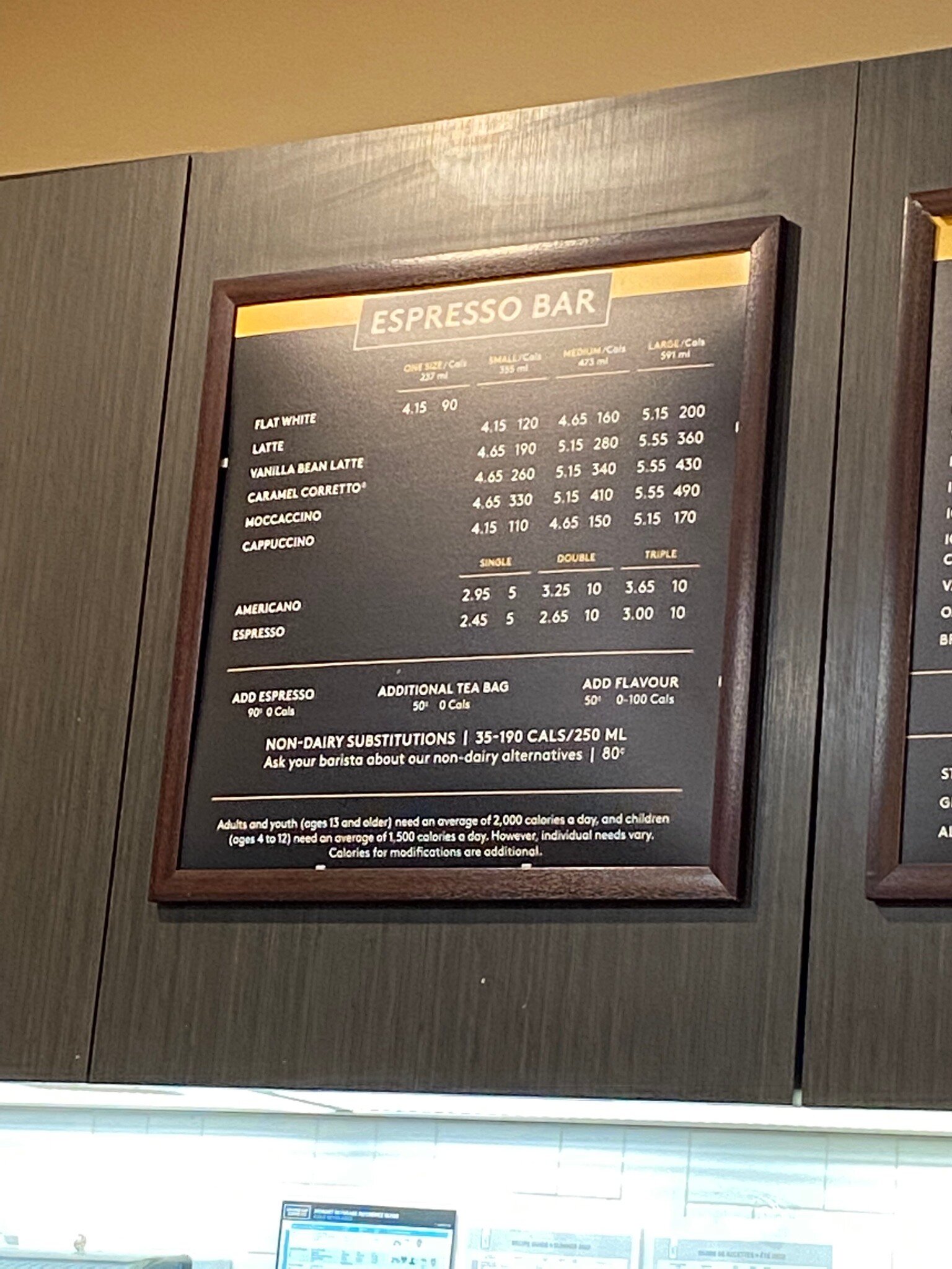 Second cup menu store