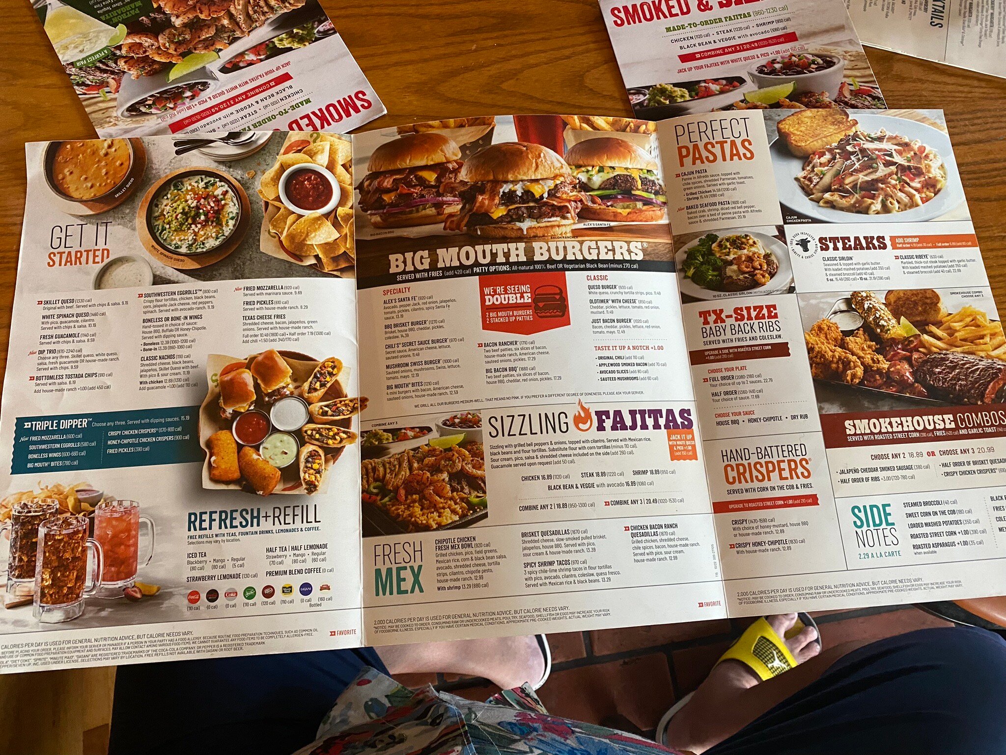 Chilis restaurant menu store